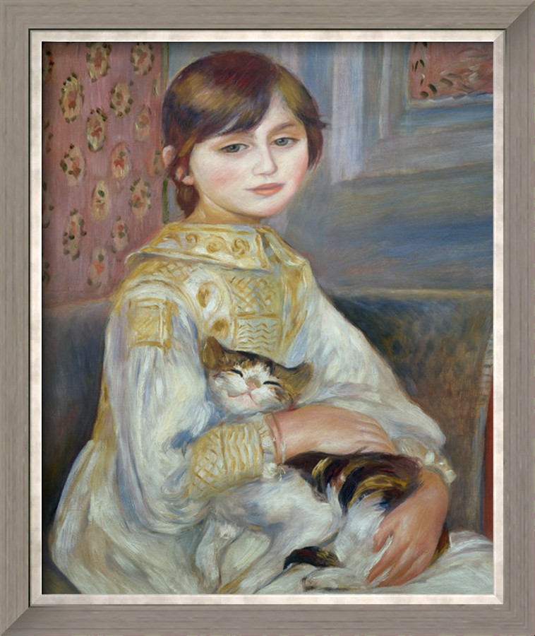 Portrait of Julie Manet or Little Girl with Cat - Pierre Auguste Renoir ...